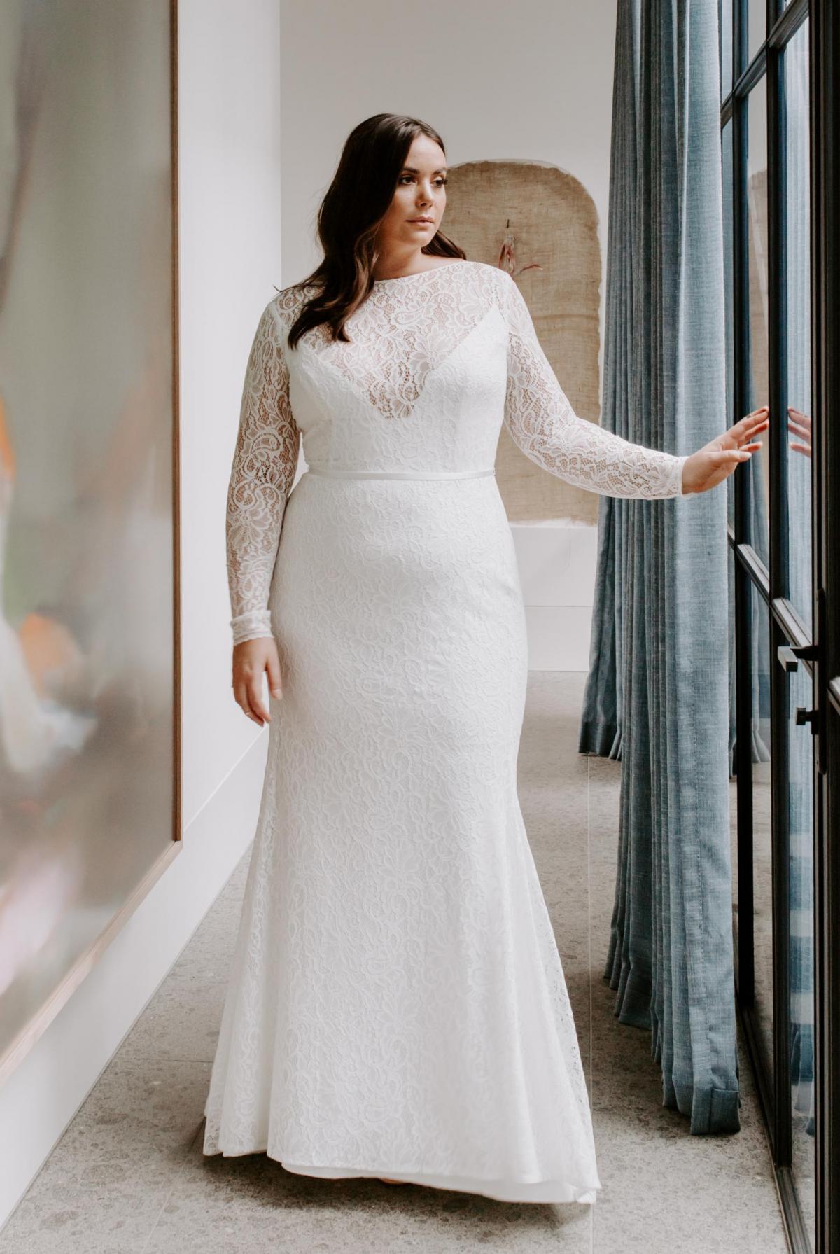 Nadia Gown | A-Line Lace Wedding Dress With Slit | KWH Bridal