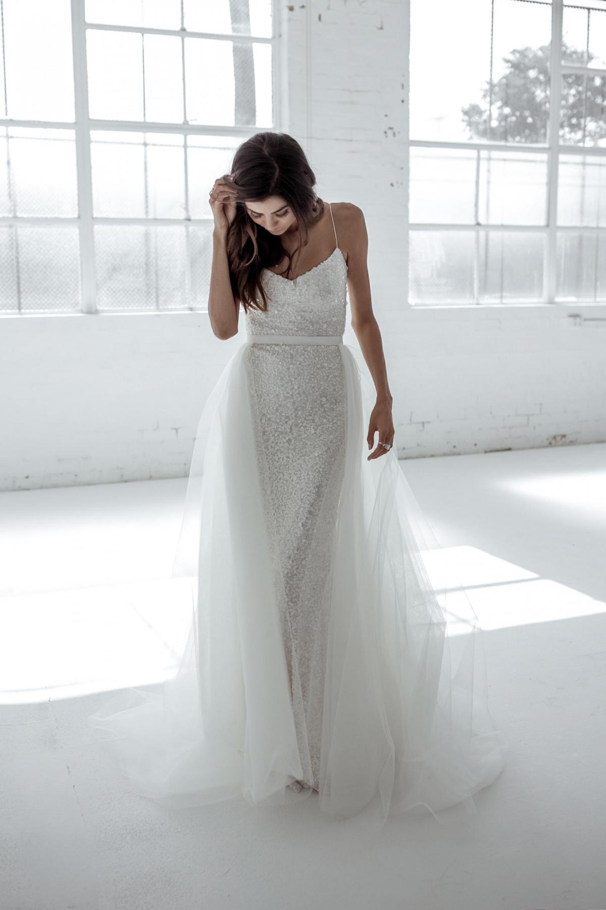 Maggie Overlay | Tulle Wedding Train | KWH Bridal