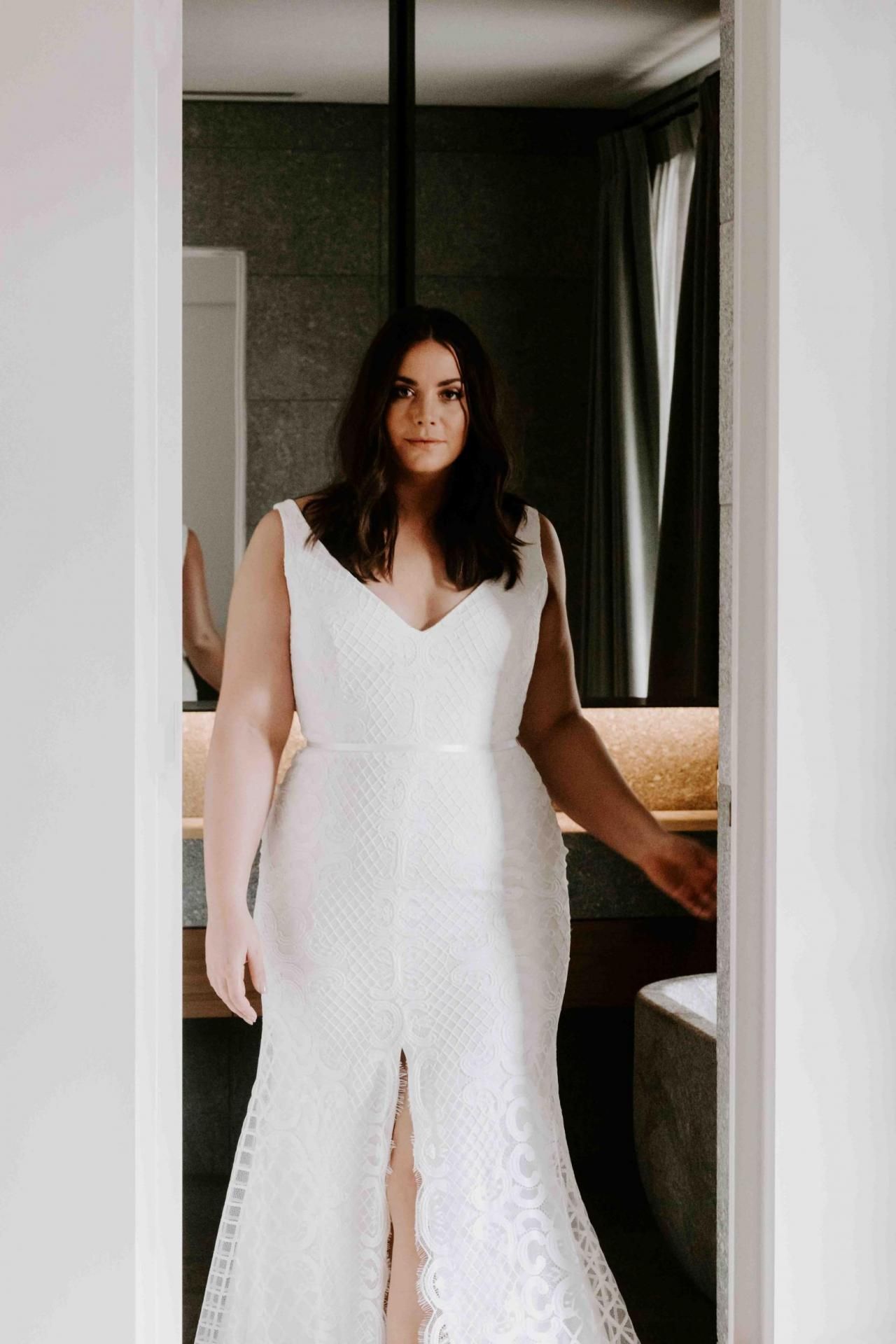 Adina Curve Gown | Plus Size Lace Wedding Dress | Karen Willis Holmes