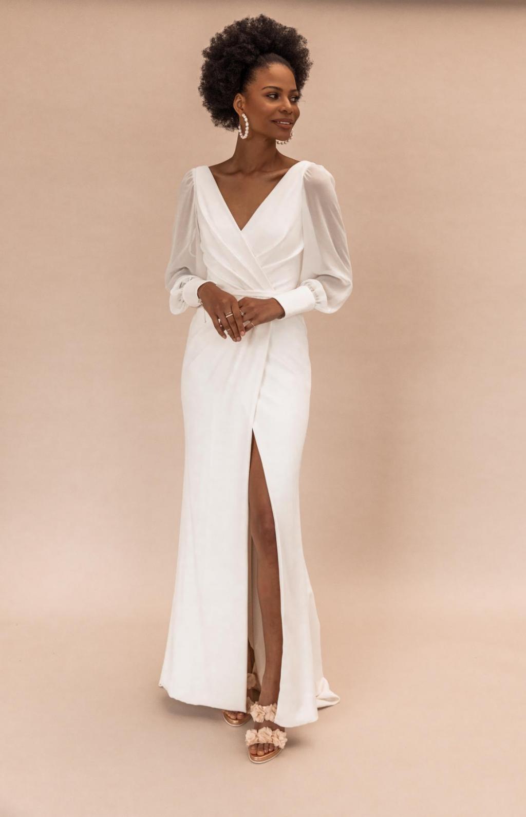 Imogen Gown | Simple V-Neck Wedding Dress | KWH Bridal