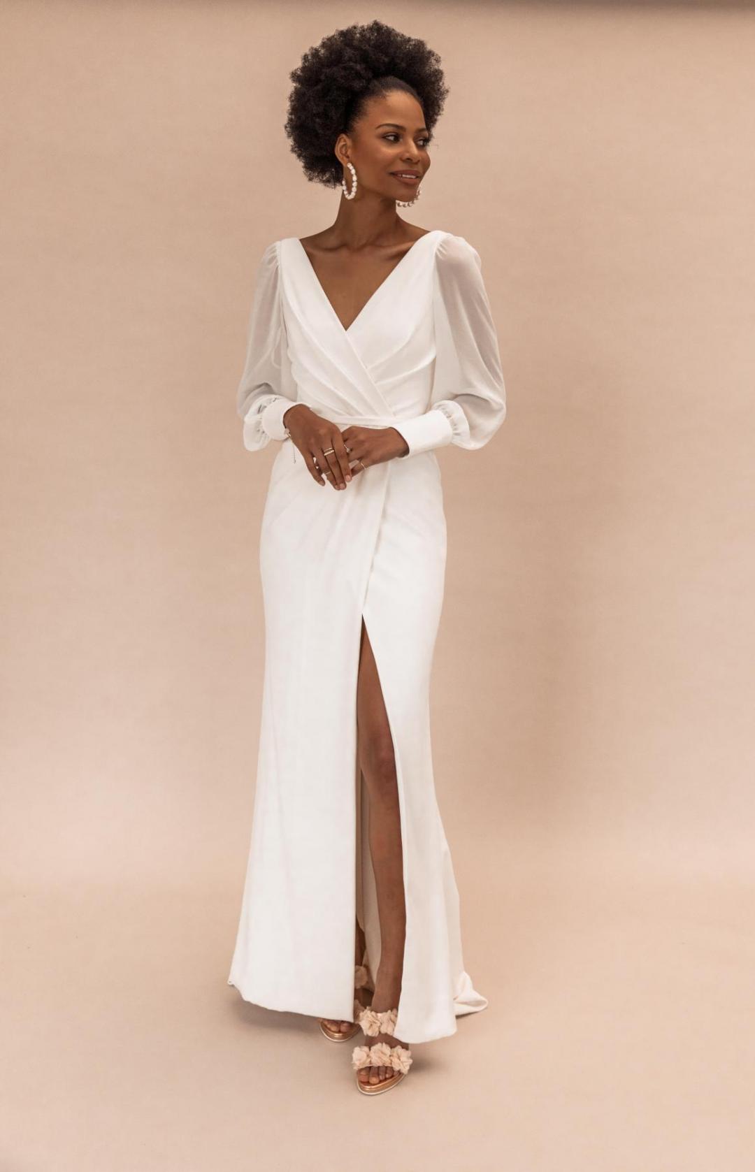 Imogen Gown | Simple V-Neck Wedding Dress | KWH Bridal