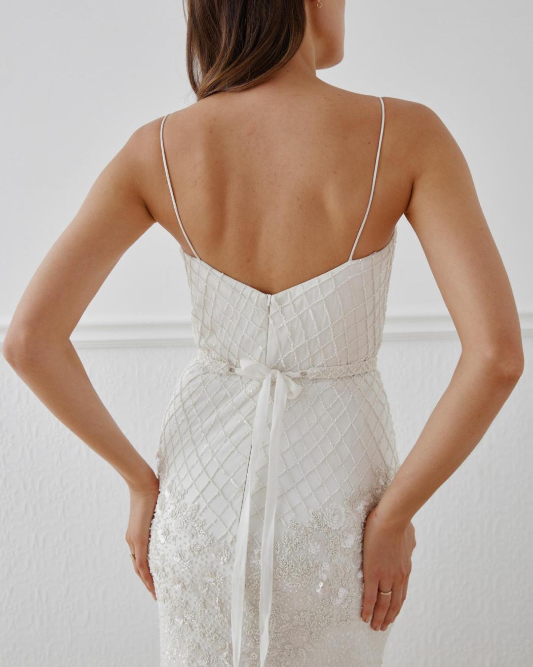 Isabelle | Beaded Spaghetti Strap Wedding Dress | KWH Bridal